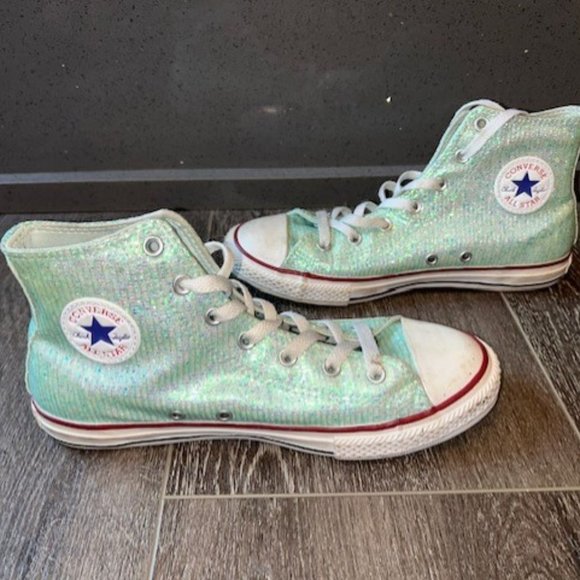 Converse | Shoes | Converse Mint Green Sparkle Chuck Taylor All Star ...